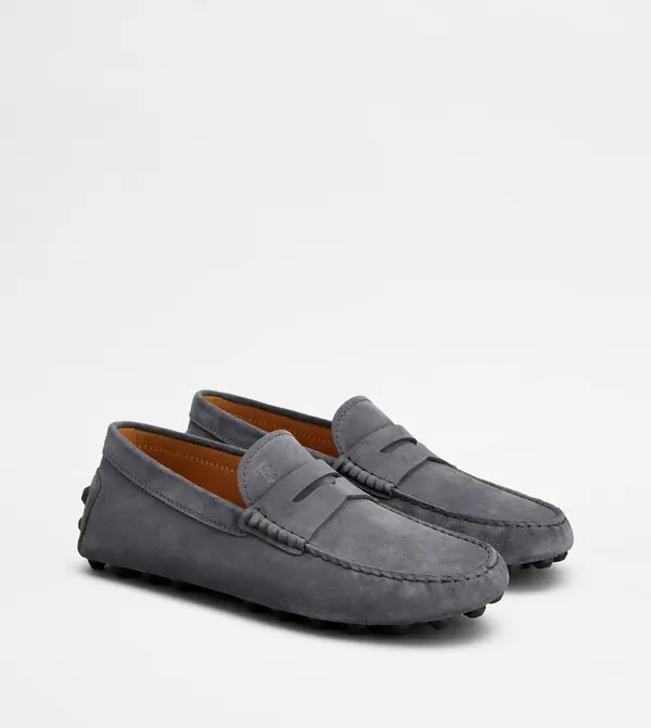 TOD'S Gommino Bubble Loafers In Suede - Grey