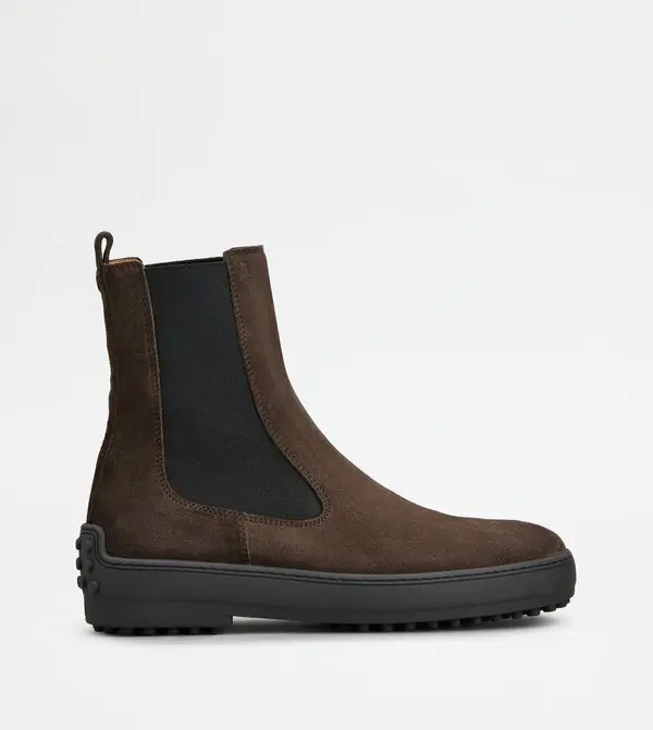 TOD'S Winter Gommino Ankle Boots In Suede