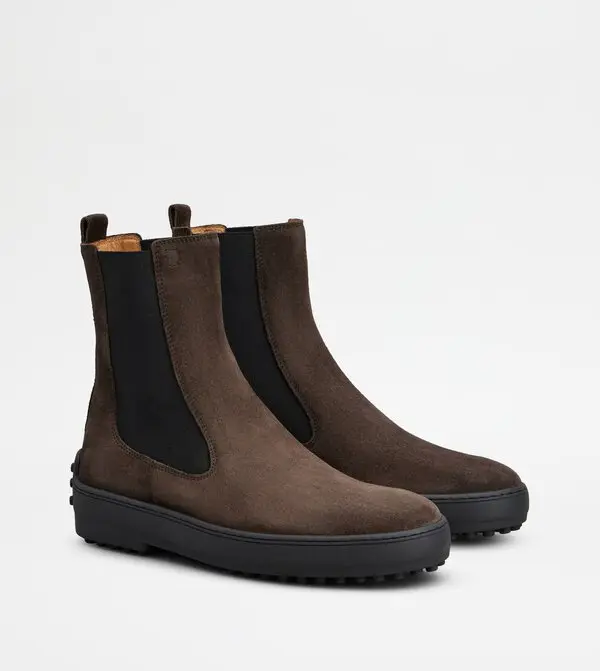 TOD'S Winter Gommino Ankle Boots In Suede