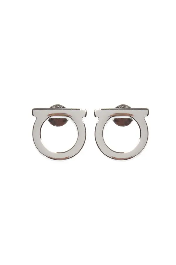 FERRAGAMO Logo-shaped Earrings - Silver