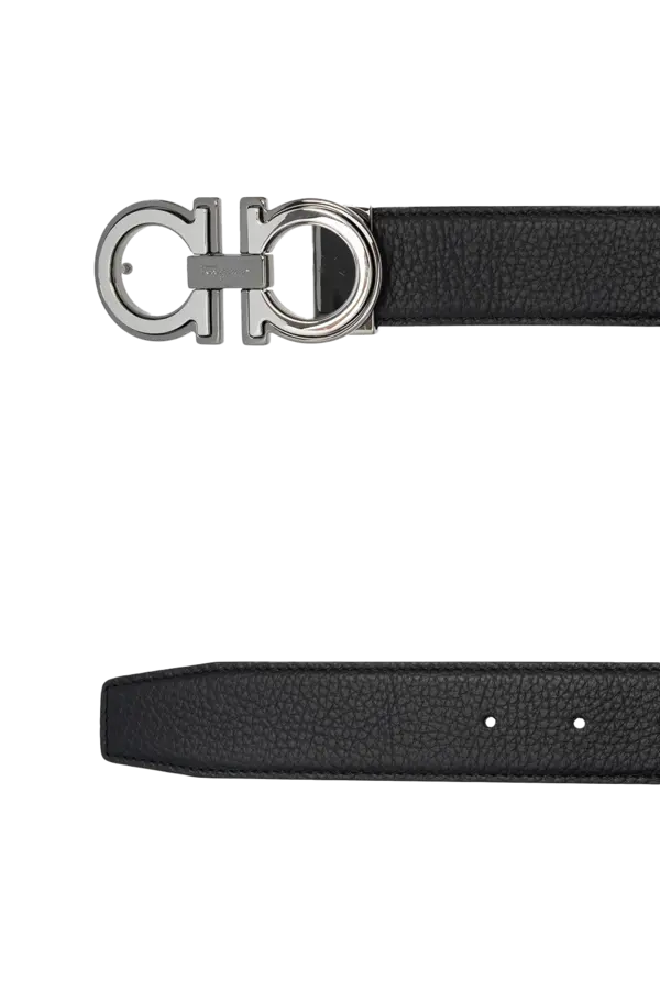 FERRAGAMO Reversible Belt With Logo - Black