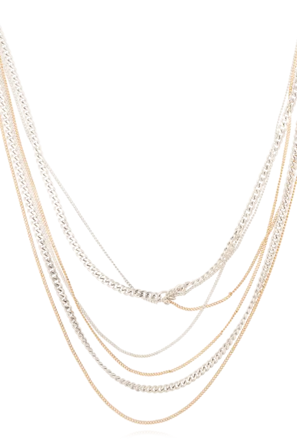 ALLSAINTS Layered Brass Necklace - Silver