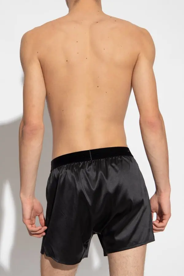 TOM FORD Silk Boxer Shorts With Logo