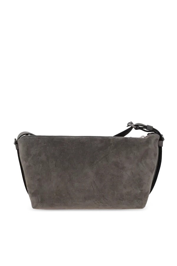Moschino Suede Shoulder Bag With Logo