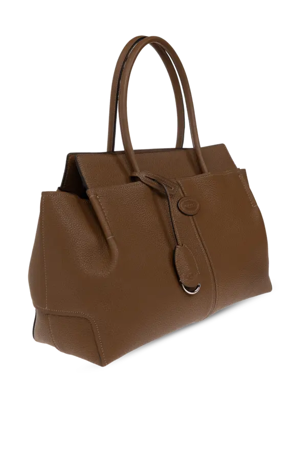 TOD'S Leather Tote Bag With Logo