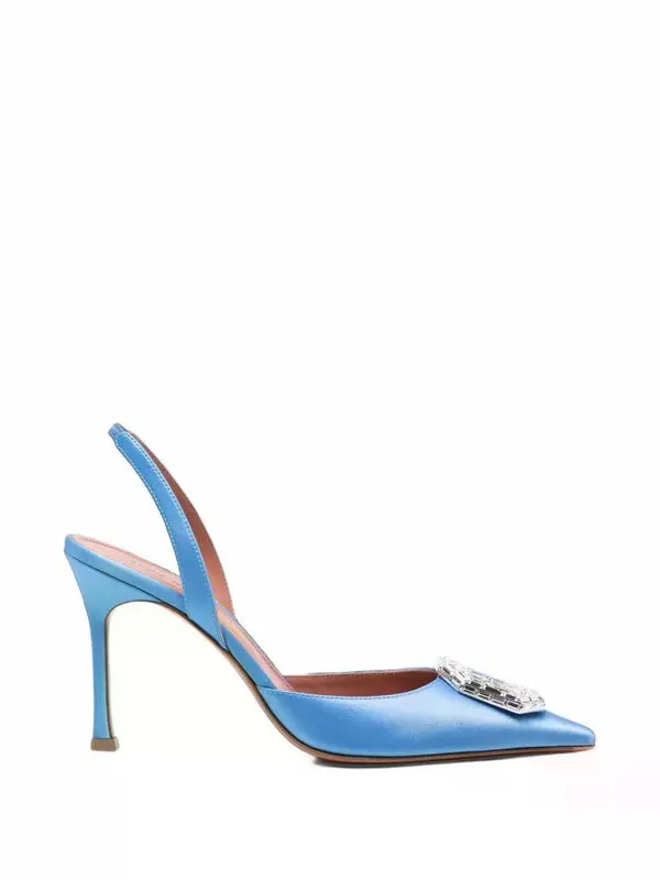 Amina Muaddi Camelia Crystal-embellished Slingback Pumps