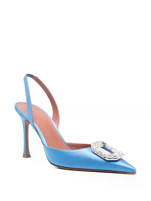 Amina Muaddi Camelia Crystal-embellished Slingback Pumps