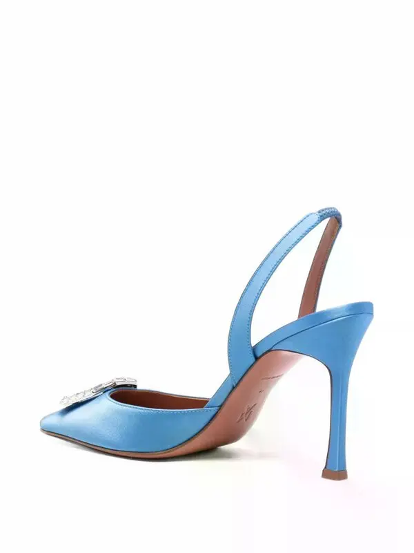 Amina Muaddi Camelia Crystal-embellished Slingback Pumps