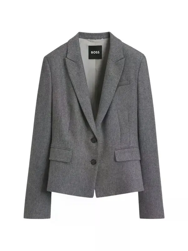 BOSS Slim-fit Blazer In Melange Flannel