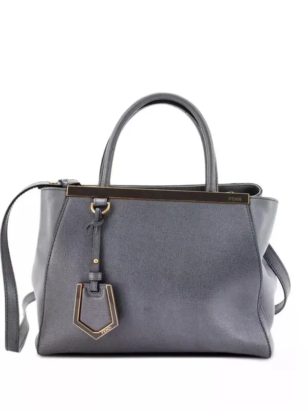 Fendi 2jours Bag Leather Petite Satchel - Grey