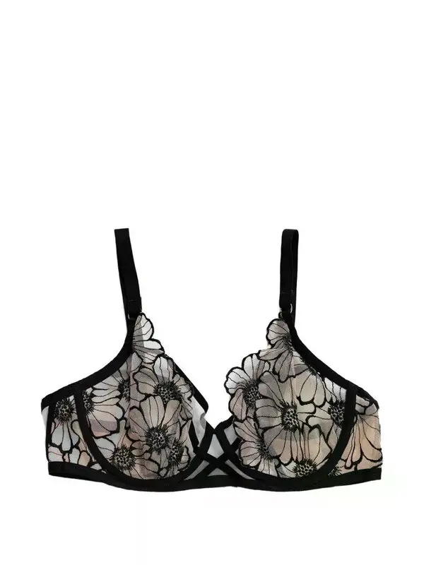 Chantelle Pulp Lush Floral-applique Bra - Black