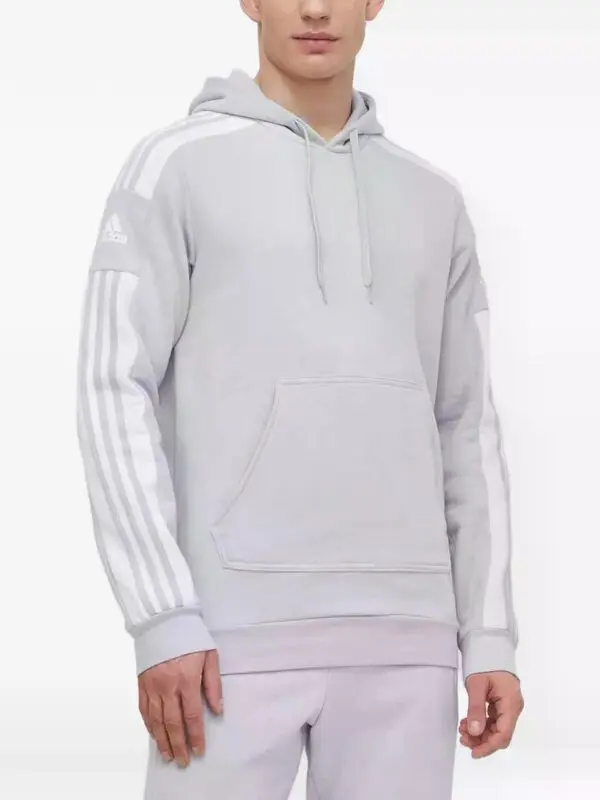 Adidas Signature Stripes-detail Hoodie - Grey
