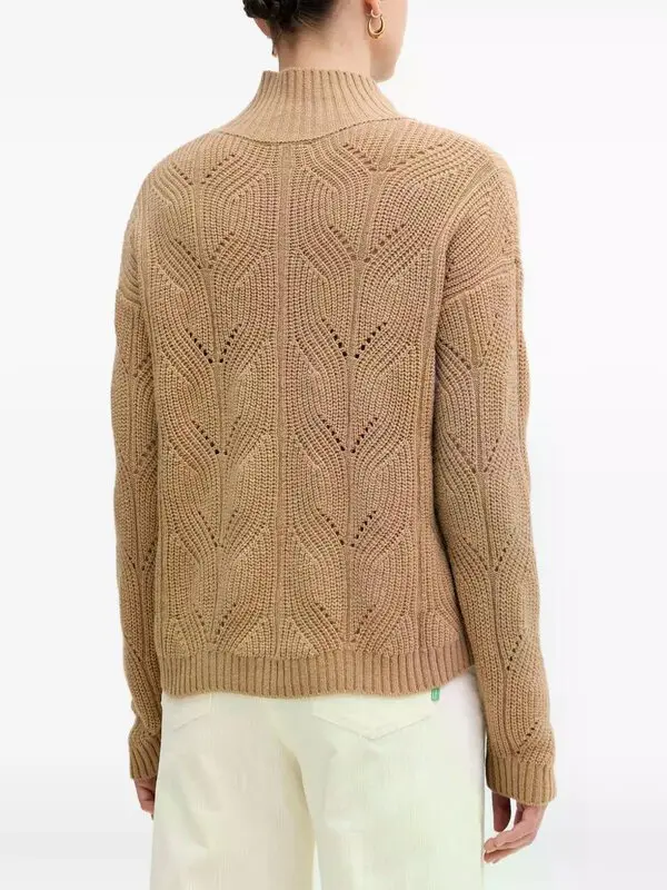 BENETTON Openwork Mock-neck Sweater