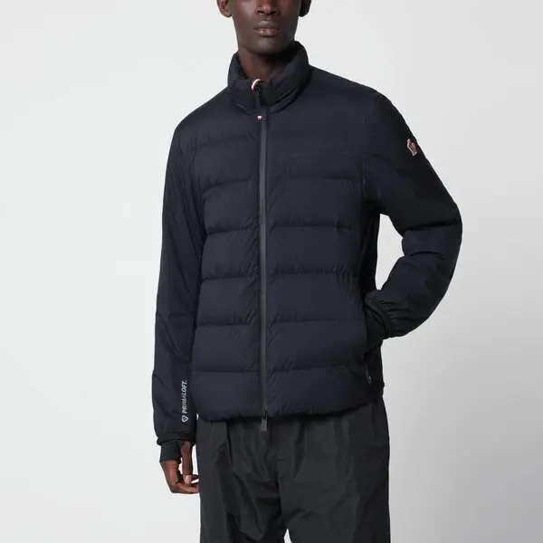 Moncler Navy Zip-up Jacket In Nylon - Blue
