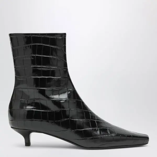 TOTEME Crocodile-effect Leather Ankle Boots