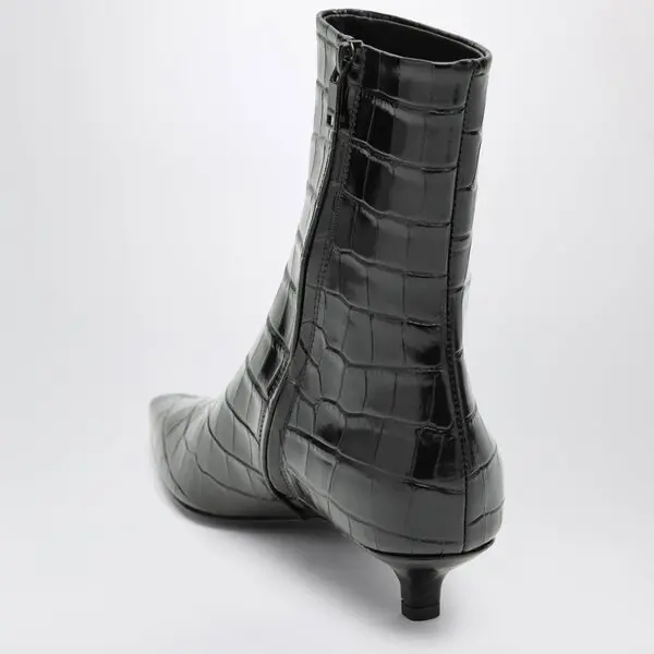 TOTEME Crocodile-effect Leather Ankle Boots