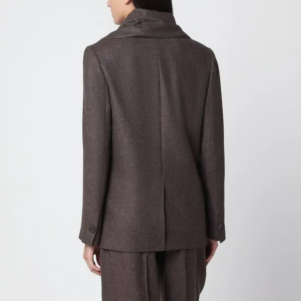 TOTEME Taupe Melange Flannel Shawl Lapel Blazer