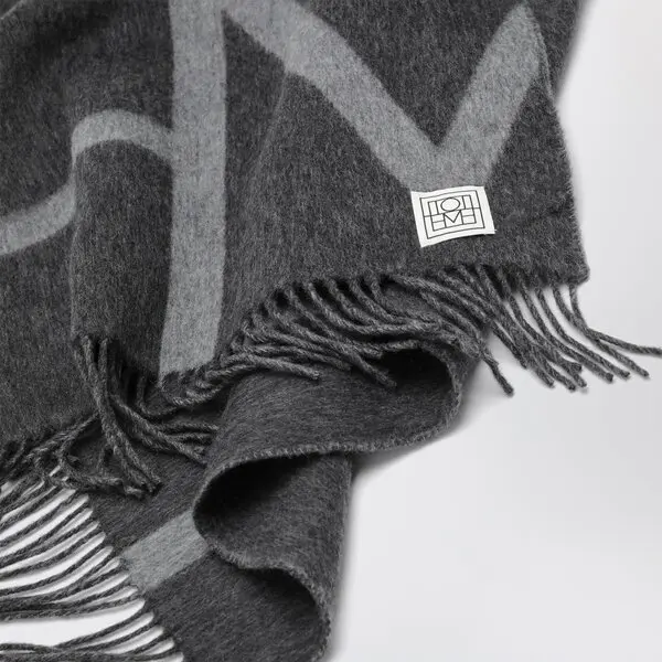 TOTEME Dark Melange Scarf In Brushed Wool