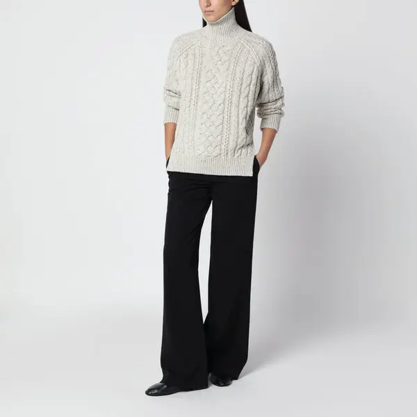 TOTEME Ecru Cable-knit Wool Turtleneck
