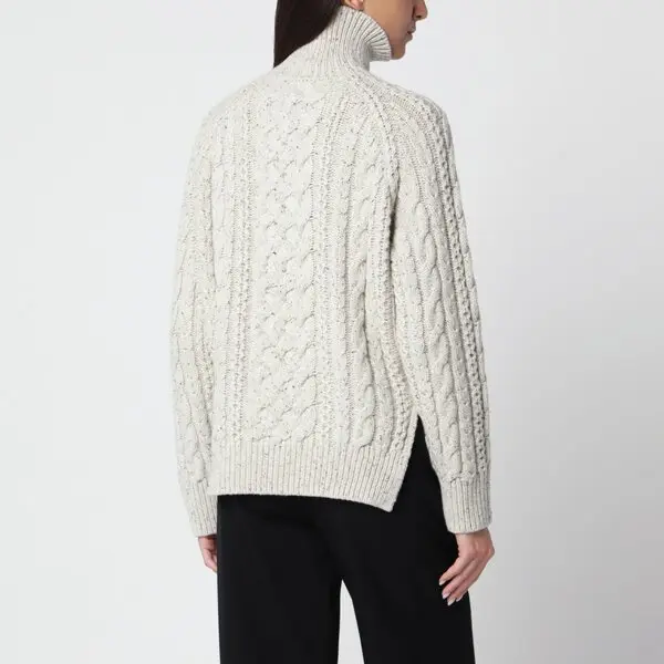 TOTEME Ecru Cable-knit Wool Turtleneck