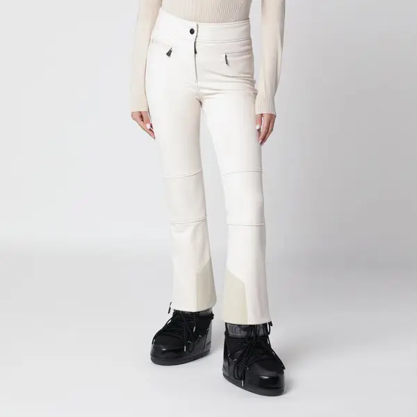 Moncler Ivory Ski Trousers In Technical Fabric