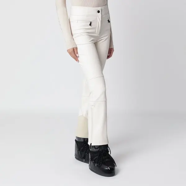 Moncler Ivory Ski Trousers In Technical Fabric