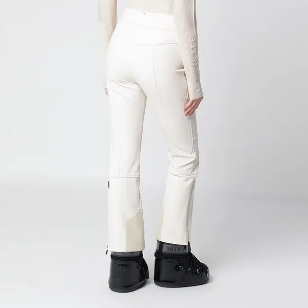 Moncler Ivory Ski Trousers In Technical Fabric