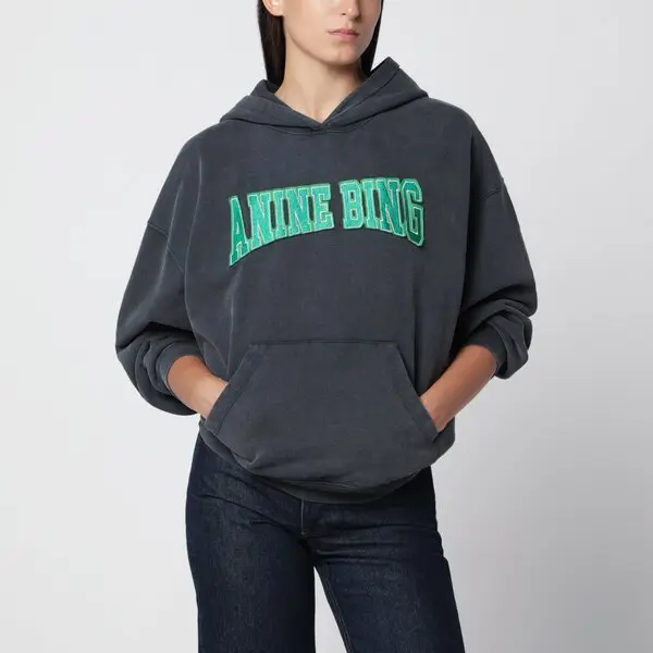 ANINE BING Harvey Hooded Sweatshirt In Cotton