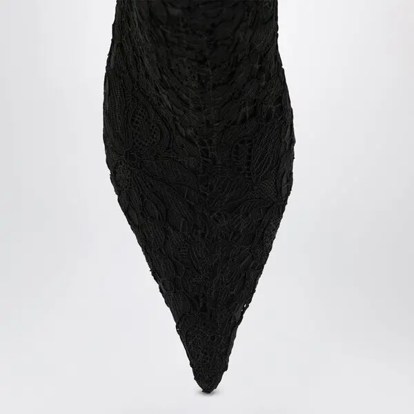 Dolce & Gabbana Lace And Patent Leather Ankle Boot - Black