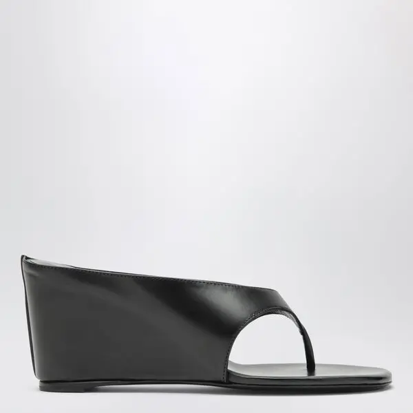 JUDE Leather Thong Sandals - Black