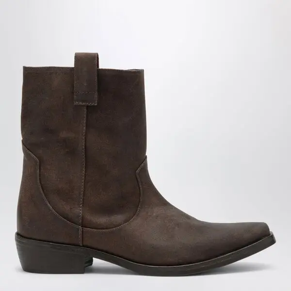 JUDE Dark Cas Cowboy Ankle Boots - Brown