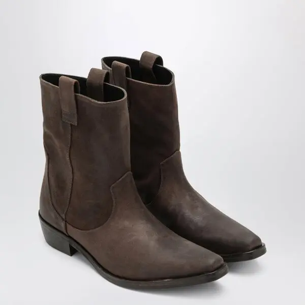 JUDE Dark Cas Cowboy Ankle Boots - Brown