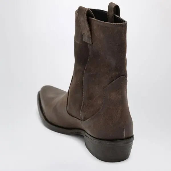 JUDE Dark Cas Cowboy Ankle Boots - Brown