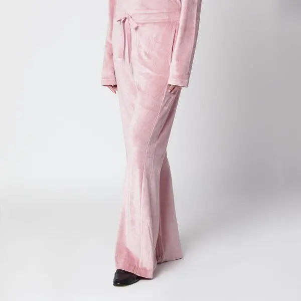SANDERLAK Strawberry Flared Velvet Jogging Trousers