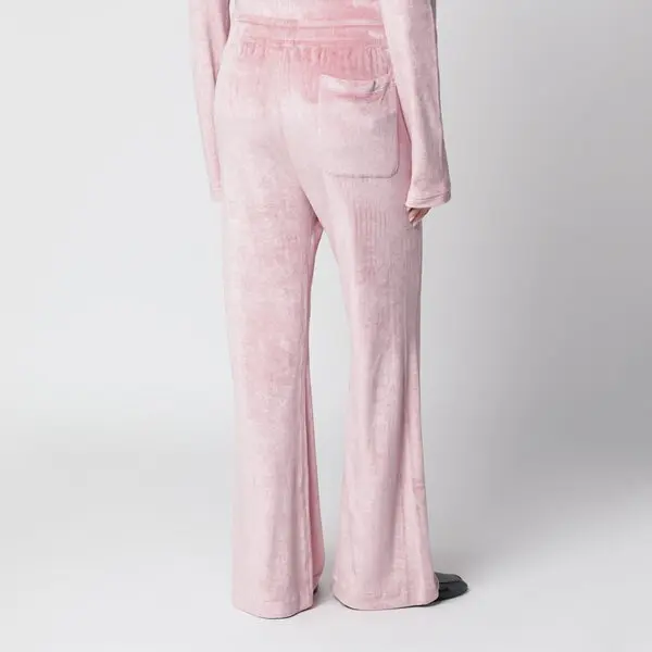 SANDERLAK Strawberry Flared Velvet Jogging Trousers