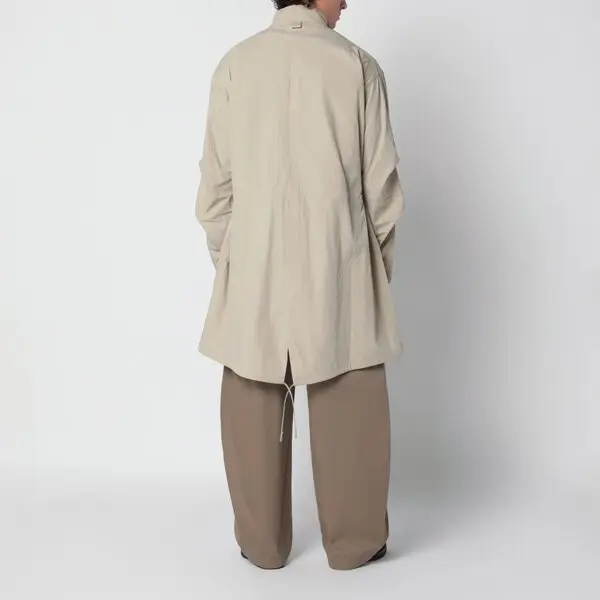 You Must Create Beige Nylon Drawstring Parka