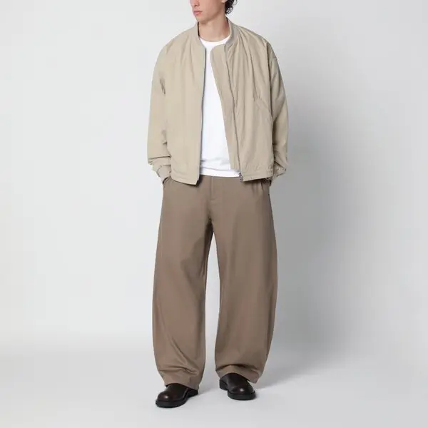 You Must Create Beige Zip-up Bomber Jacket In Nylon
