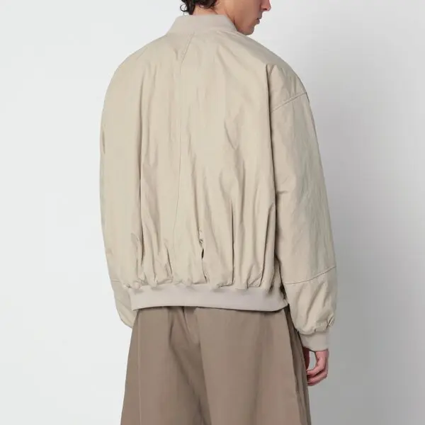 You Must Create Beige Zip-up Bomber Jacket In Nylon