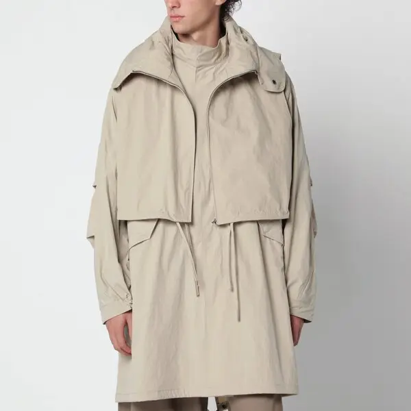 You Must Create Beige Layered Parka In Nylon