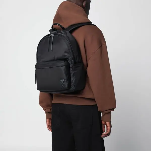AMI Paris De Coeur Backpack In Nylon