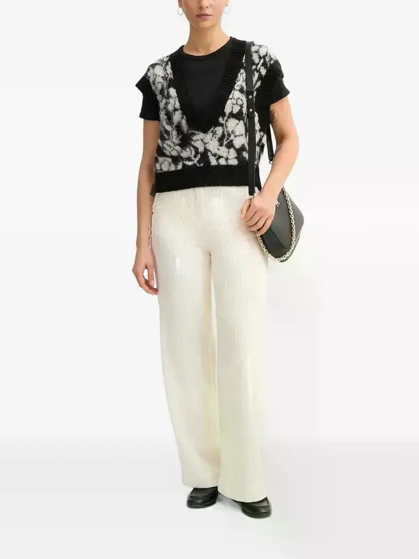 BENETTON Floral-pattern V-neck Sweater