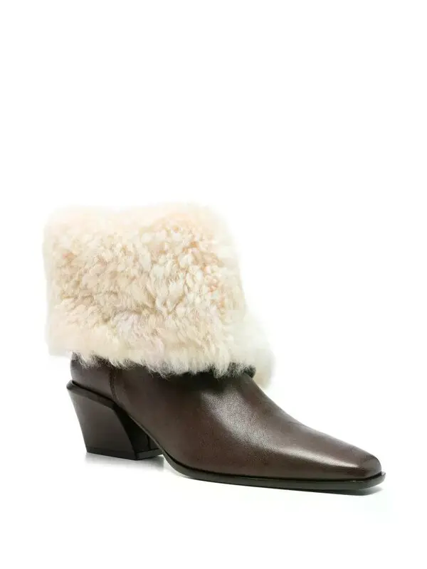Paris Texas Bettina Shearling-trim Ankle Boots