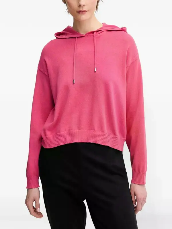 BENETTON Drawstring Knitted Cotton Hoodie