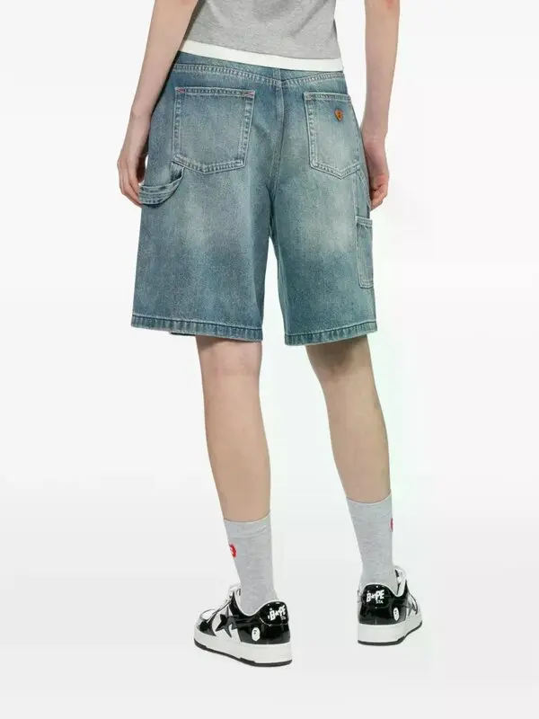 AAPE BY *A BATHING APE Fade Pleated-detail Denim Short