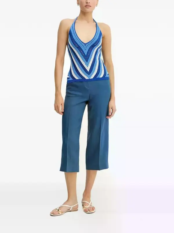 BENETTON Cropped Linen Trousers