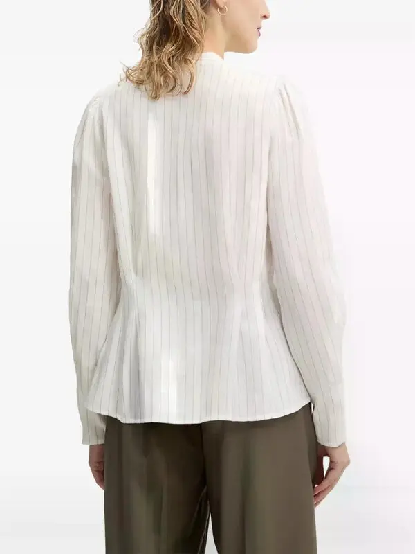 BRUUNS BAZAAR Striped V-neck Shirt
