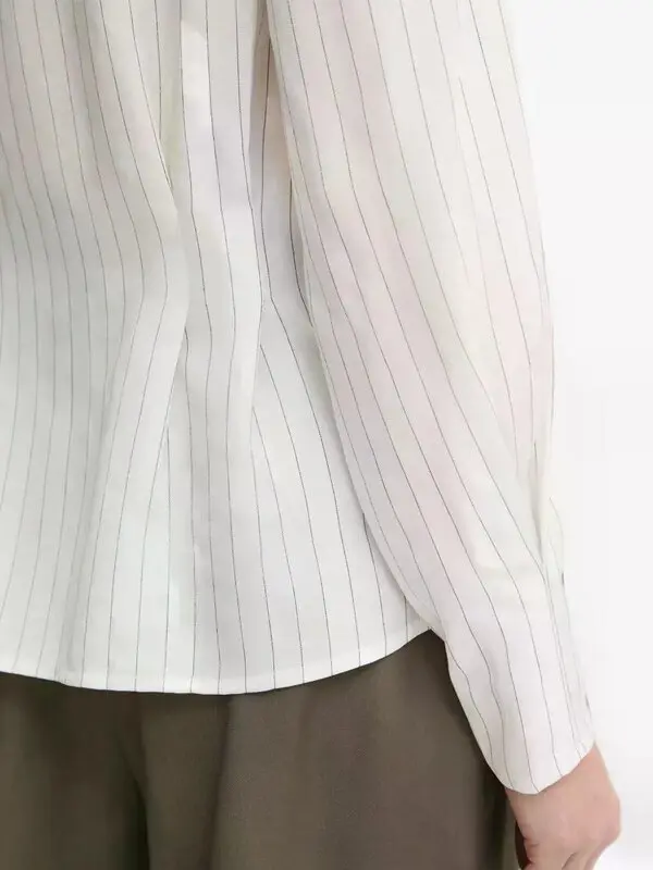 BRUUNS BAZAAR Striped V-neck Shirt