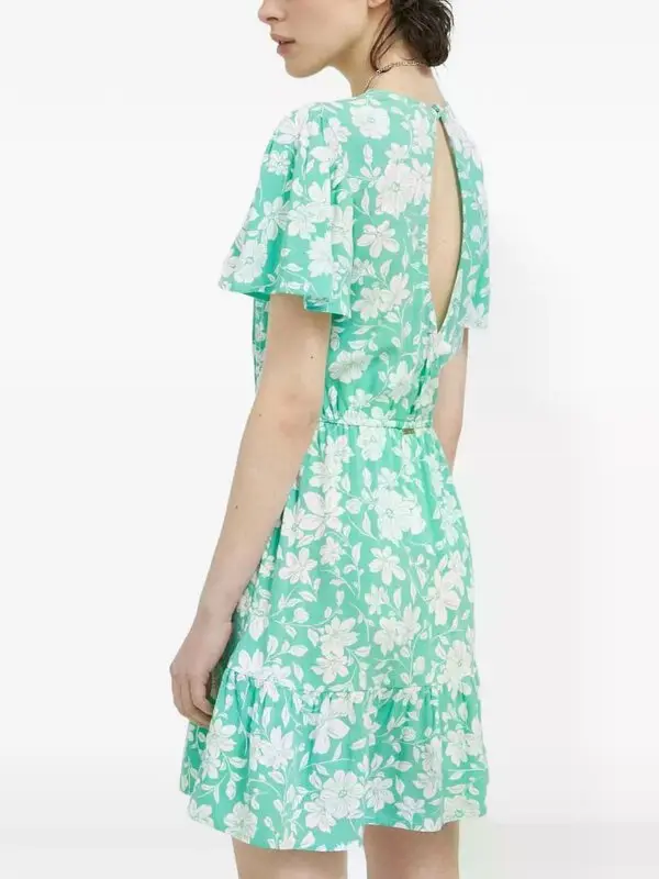 BILLABONG Spring Light V-neck Floral-detail Mini Dress
