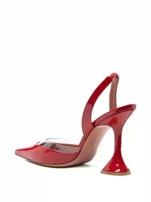 Amina Muaddi Lara Transparent-panel Slingback Pumps