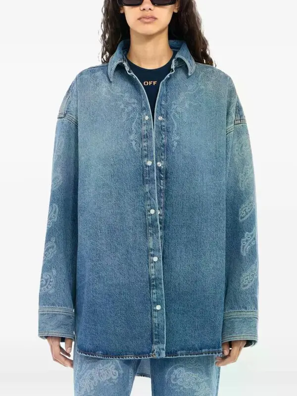 Off-White Paisley Denim Lover Shirt Jacket